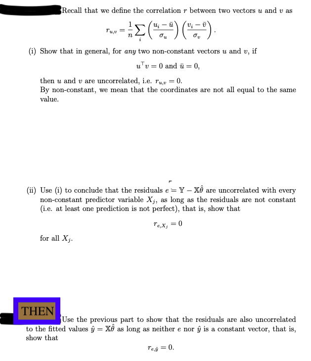 a geometric argument for the normal equations we | Chegg.com