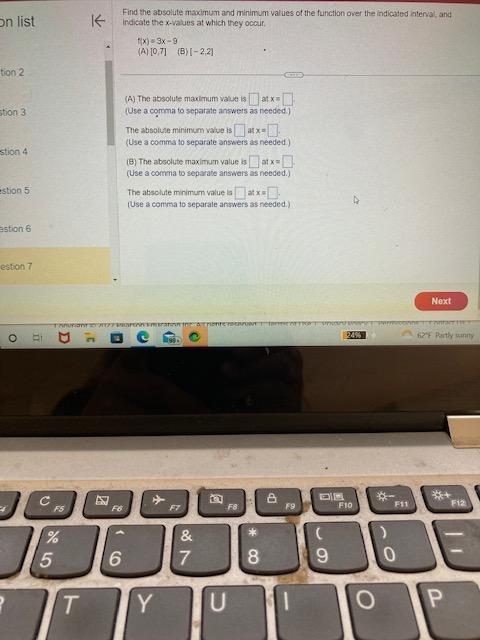 Solved Find the 3bsoiute maximum and minimum values of the | Chegg.com
