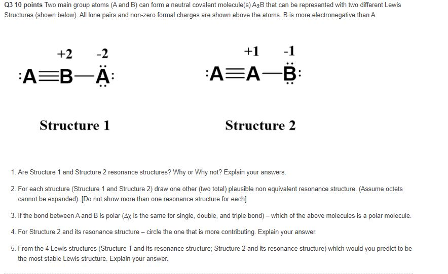 Solved Q3 10 points Two main group atoms (A and B) can form | Chegg.com