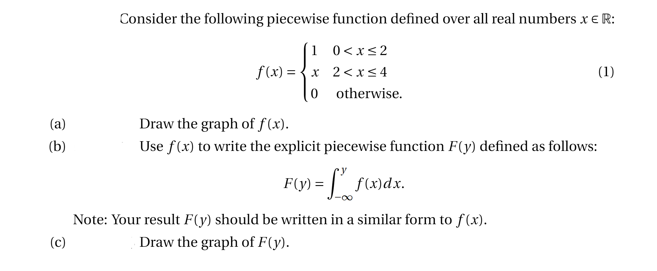 Solved Consider the following piecewise function defined | Chegg.com