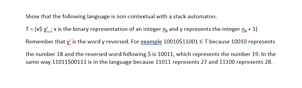 Solved Show that the following language is non-contextual | Chegg.com