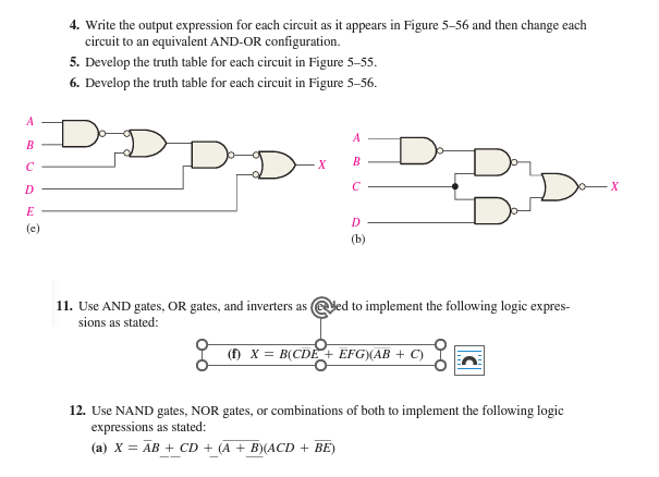 Solved 4 Write The Output Expression For Each Circuit As It