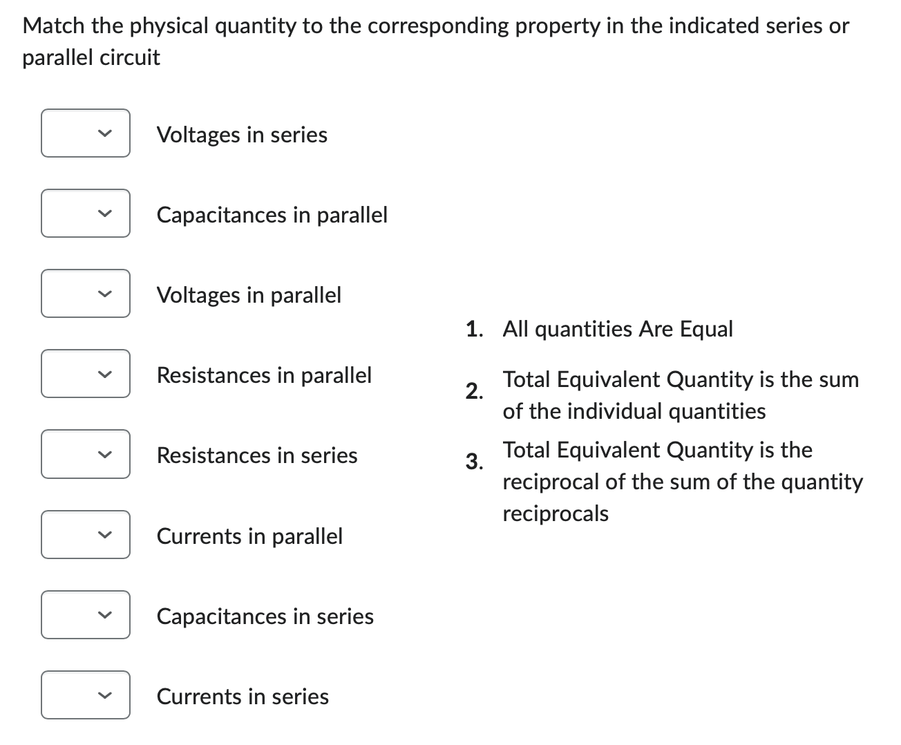 Solved Match the physical quantity to the corresponding | Chegg.com