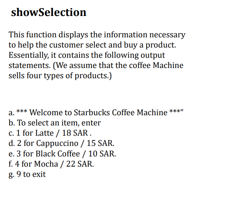 Solved 1 Flowchart PROGRAMMING ASSIGNMENT: Coffee Machine: | Chegg.com