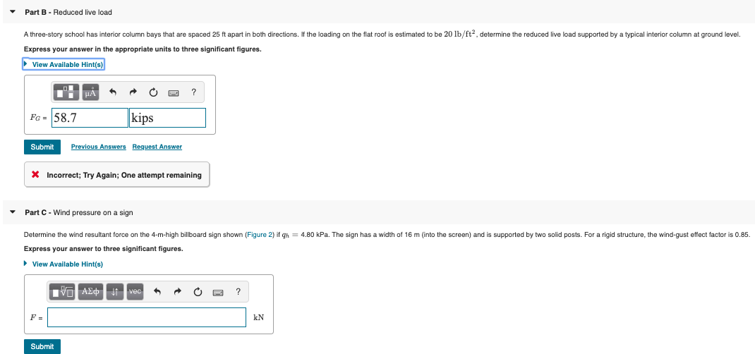 Solved Learning Goal: To calculate forces due to live loads, | Chegg.com