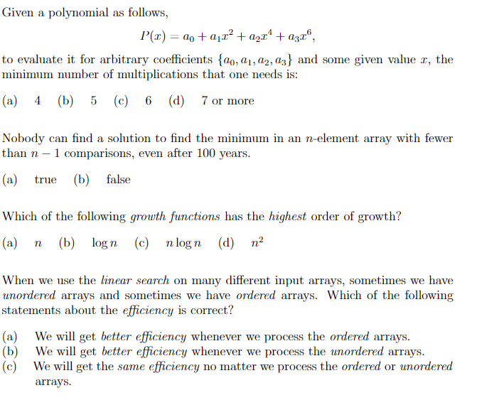 Solved Given a polynomial as follows, | Chegg.com