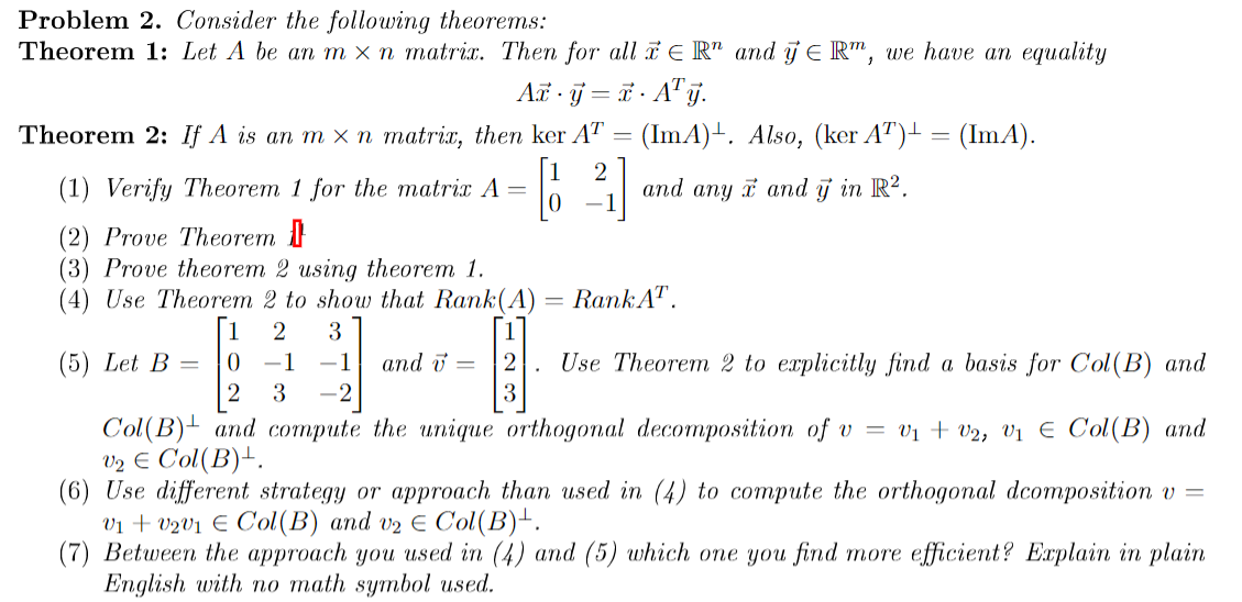 2 Problem 2. Consider the following theorems: Theorem | Chegg.com