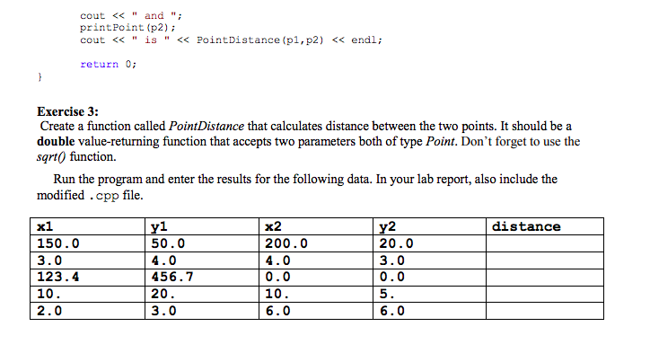 Solved 3 Struct Data Types Use Program Distance For Exercise 9500