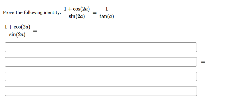 Solved Prove the following identity: | Chegg.com