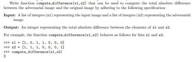 Solved Write function compute difference(x1,x2) that can be | Chegg.com