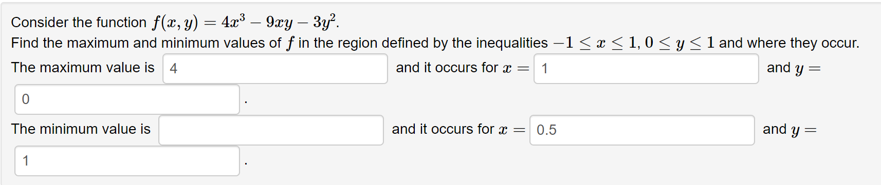 Solved Consider the function f(x,y)=4x3−9xy−3y2. Find the | Chegg.com