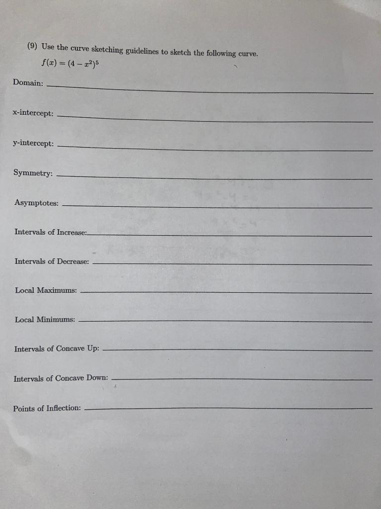Solved Use the curve sketching guidelines to sketch the | Chegg.com