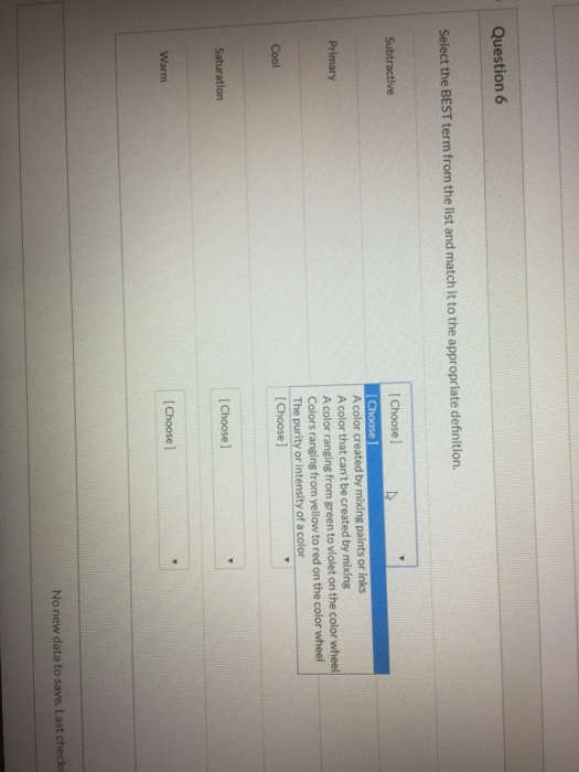 Solved Question 1 Select the BEST term from the list and | Chegg.com