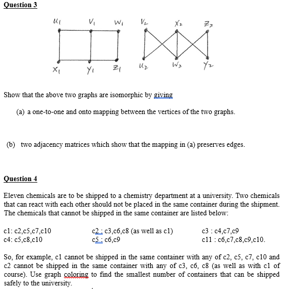 Solved Question 3Show that the above two graphs are | Chegg.com