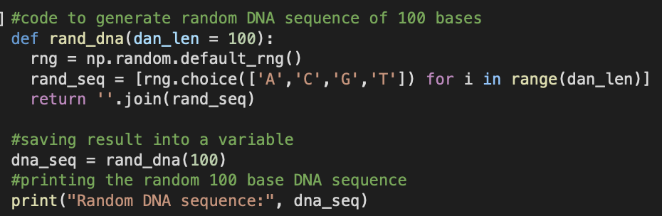 Solved Write code to translate a random DNA sequence into a | Chegg.com