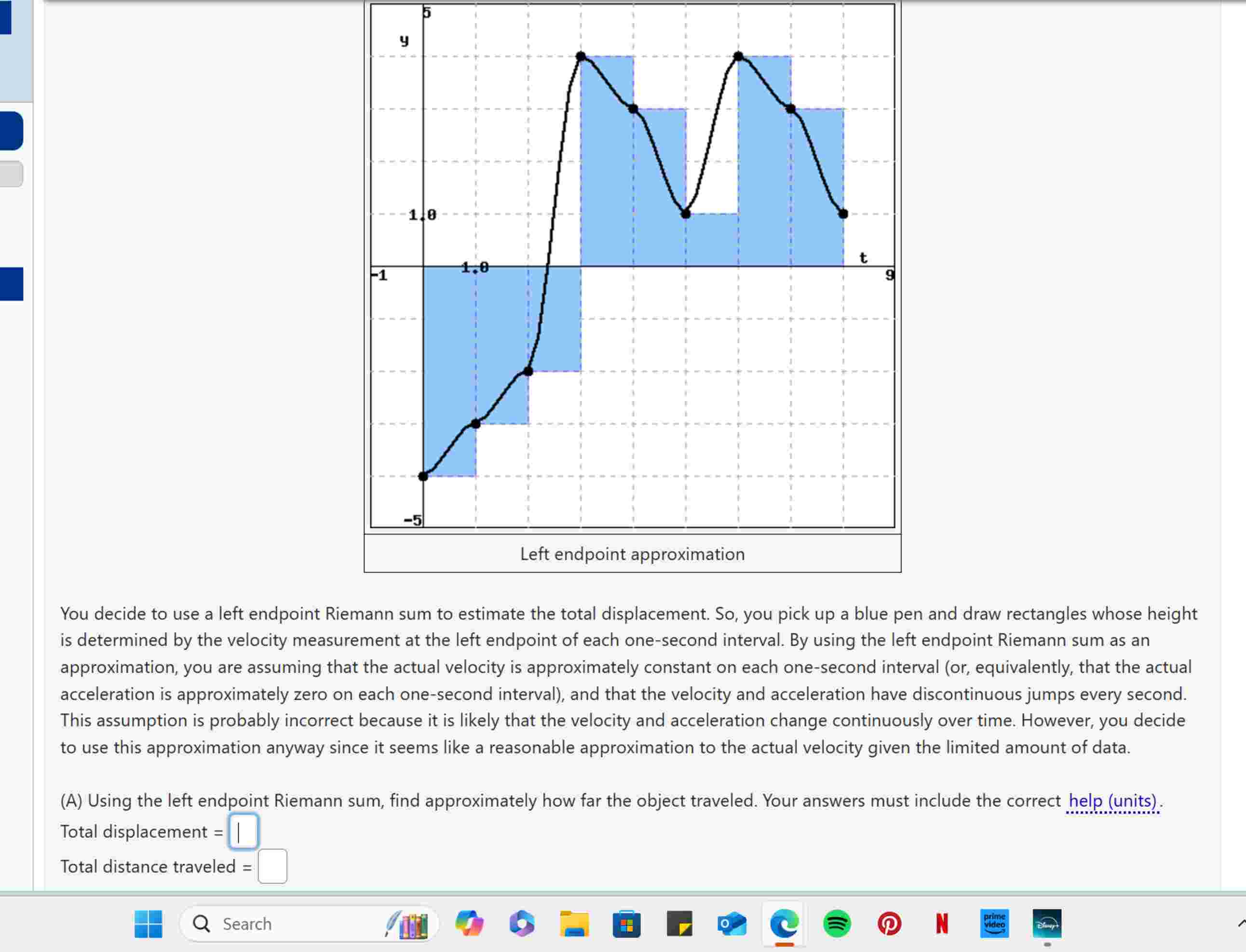 Solved You decide to use a left endpoint Riemann sum to | Chegg.com