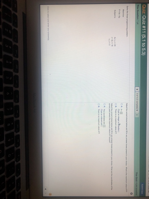Solved Quiz: Quiz #11 (5.1 to 5.3) 1 pt Type an inager or b | Chegg.com