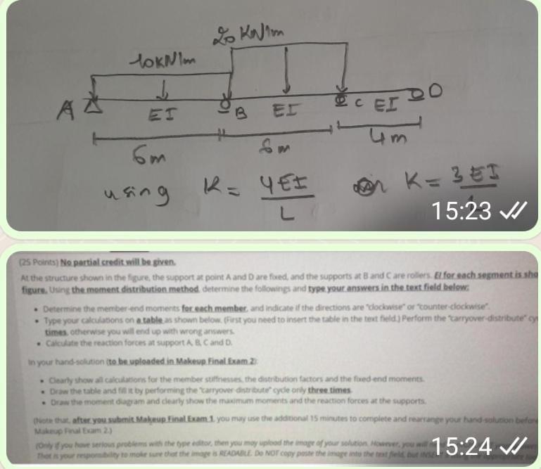 Solved draw the table and fill it with carryover-distributed | Chegg.com