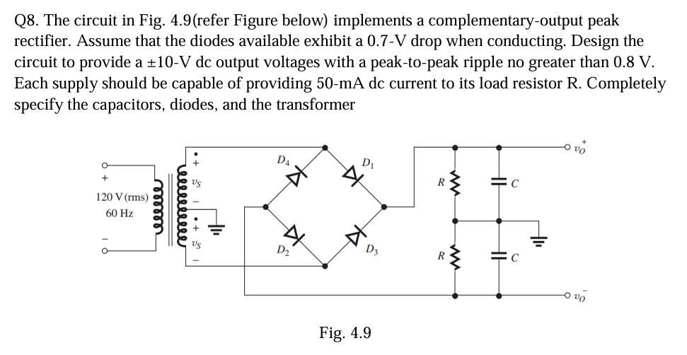 Solved Q8. The circuit in Fig. 4.9(refer Figure below) | Chegg.com