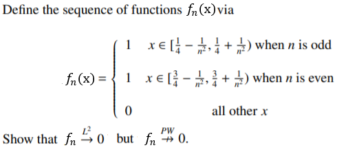 Solved Define the sequence of functions fn(x) via 1 xel, + ) | Chegg.com