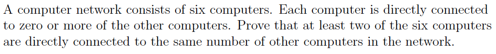 Solved A computer network consists of six computers. Each | Chegg.com