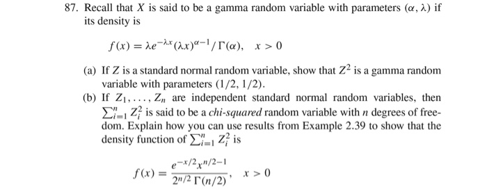 Solved Recall that X is said to be a gamma random variable | Chegg.com