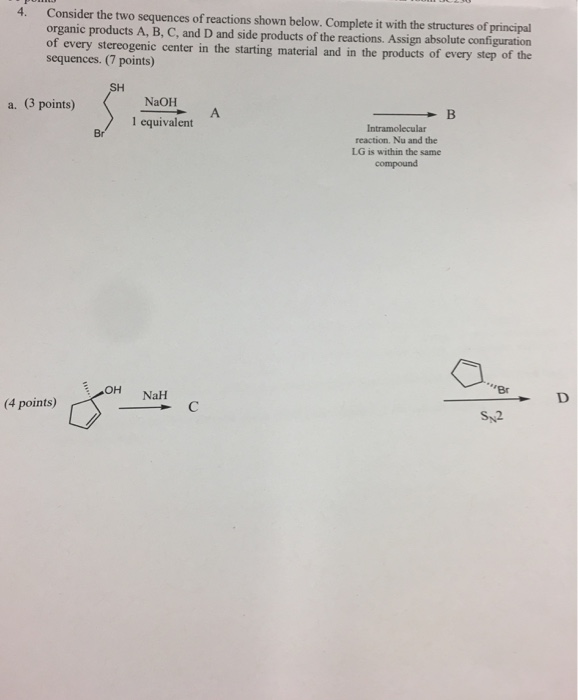 Solved 4. Consider the two sequences of reactions shown | Chegg.com