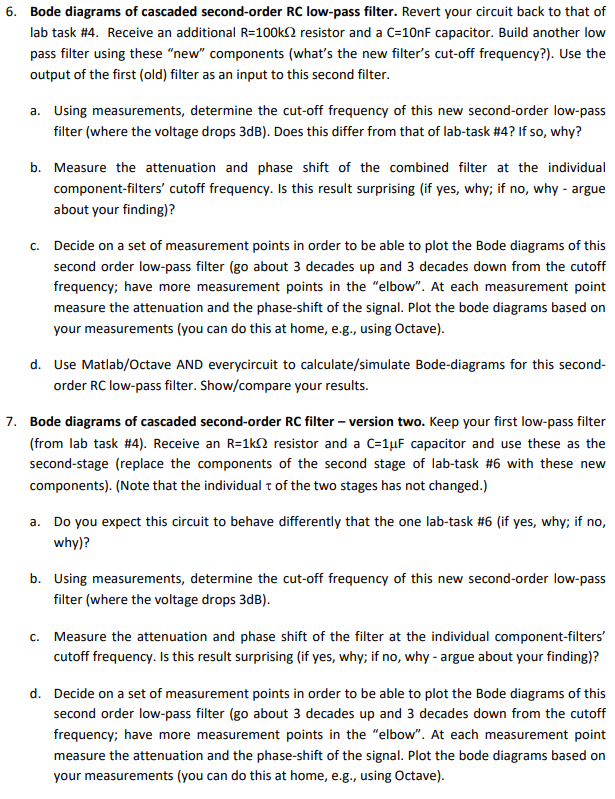 4. Bode diagrams of first-order RC low-pass filter. | Chegg.com