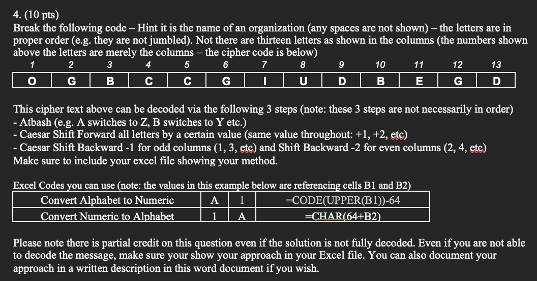 Solved Break the following code – ﻿Hint it is the name of an | Chegg.com