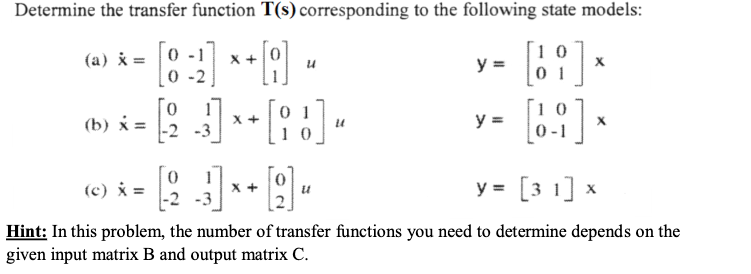 Solved Determine the transfer function T(S) corresponding to | Chegg.com