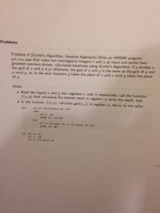 Solved Problems Problem 4 Euclids Algorithm Iterative