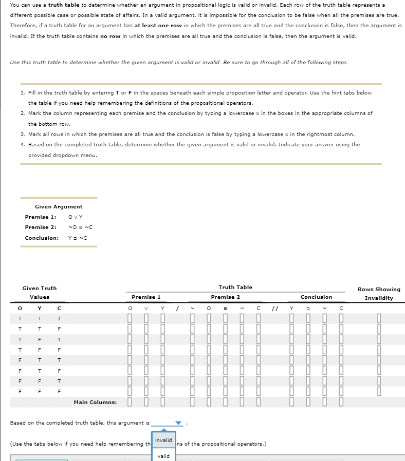 Solved You can use a truth table to determine whether an | Chegg.com