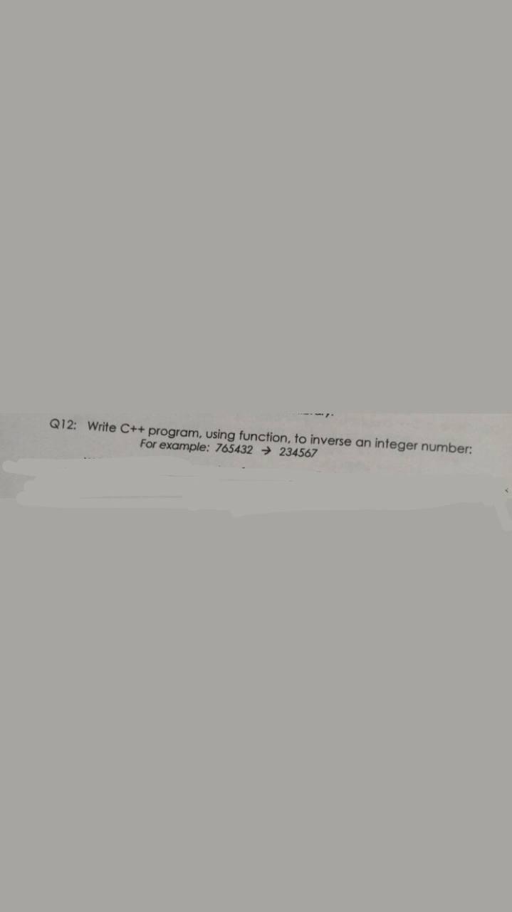 Solved Q12 Write C Program Using Function To Inverse An 1302