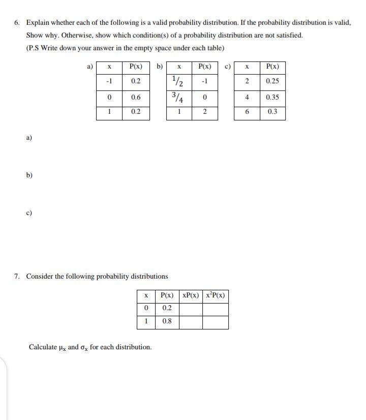 Solved 6. Explain whether each of the following is a valid | Chegg.com