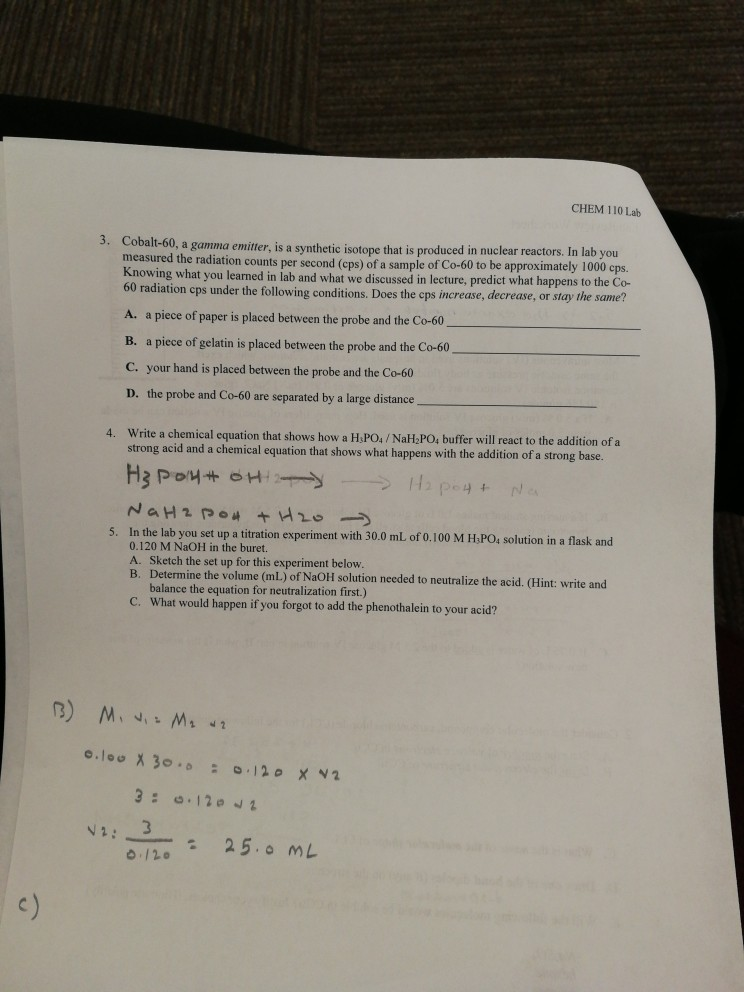 Solved CHEM 110 Lab balt-60, a gamma emitter, is a synthetic | Chegg.com