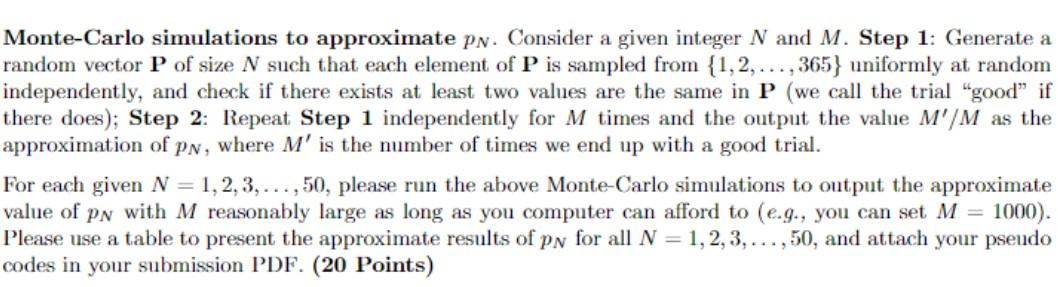 3. (Birthday Paradox) As I mentioned in the class, | Chegg.com