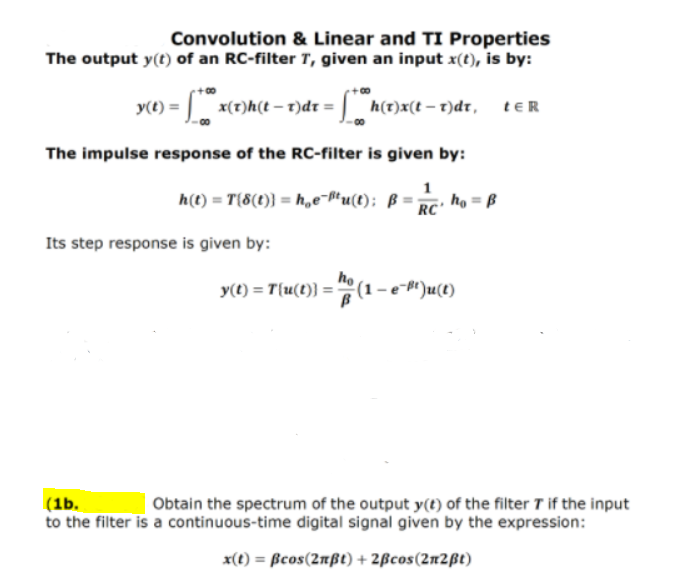 Solved Convolution & Linear and TI Properties The output | Chegg.com