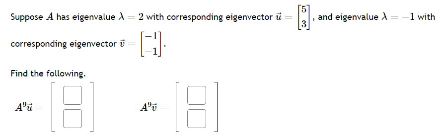 Solved Suppose A has eigenvalue λ=2 with corresponding | Chegg.com
