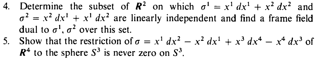 Solved 4. Determine the subset of R2 on which σ1=x1dx1+x2dx2 | Chegg.com
