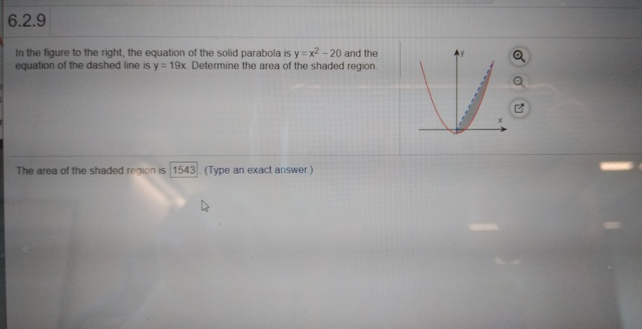 Solved 6.2.9 In the figure to the right, the equation of the | Chegg.com