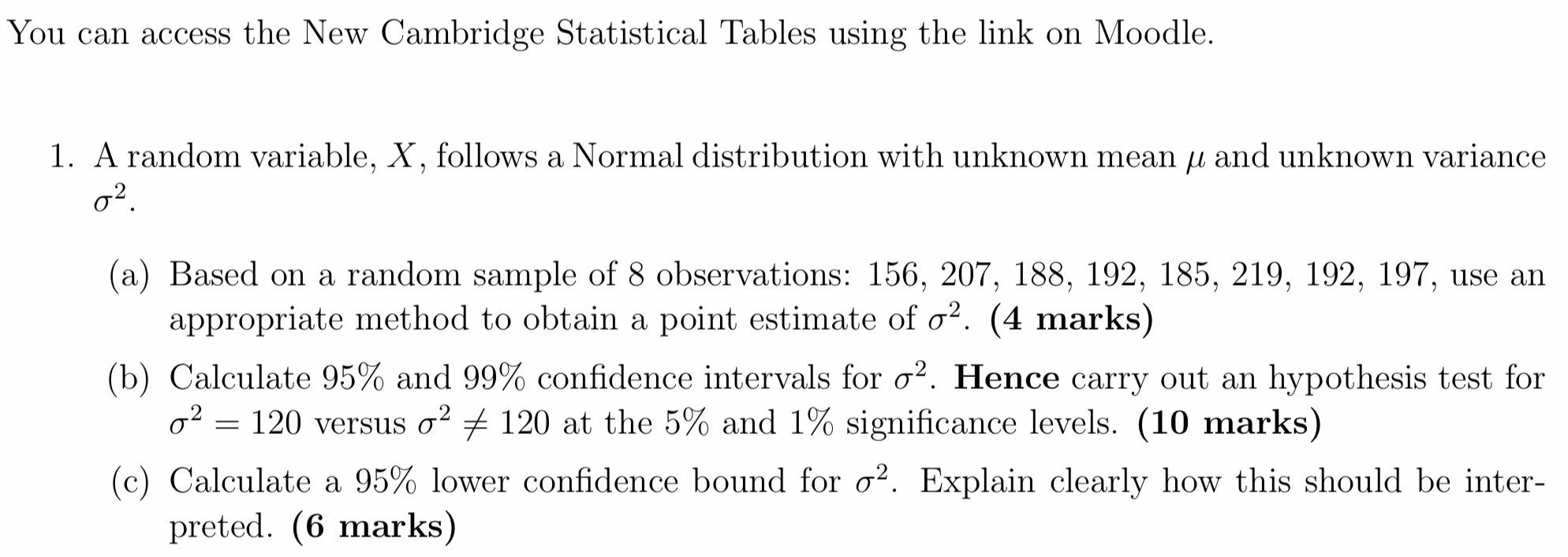 Solved You can access the New Cambridge Statistical Tables | Chegg.com