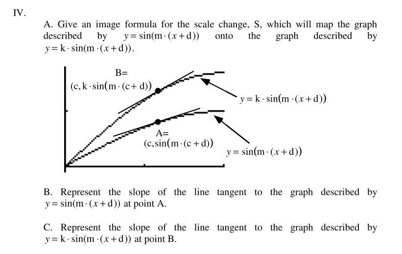 IV. A. Give an image formula for the scale change, S, | Chegg.com