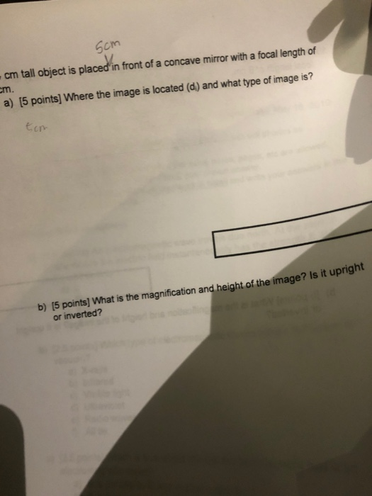 Solved Som A 4 cm tall object is placed in front of a | Chegg.com