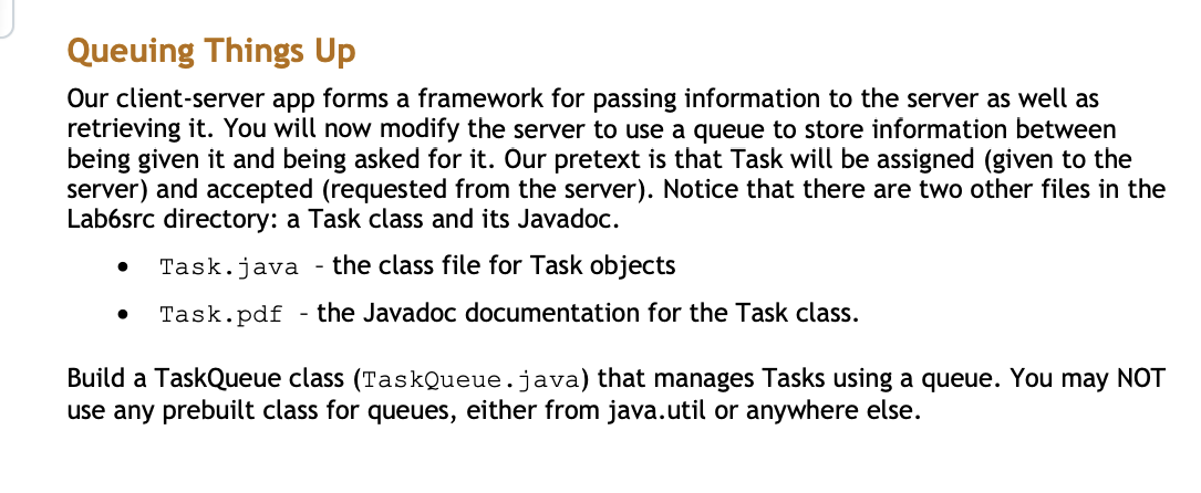 Solved Queuing Things Up Our client-server app forms a | Chegg.com