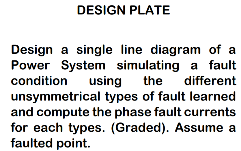 Solved DESIGN PLATE Design a single line diagram of a Power | Chegg.com