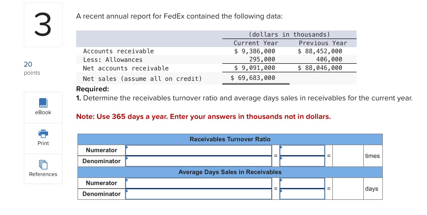 Solved A recent annual report for FedEx contained the | Chegg.com