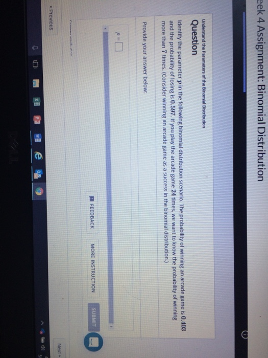 Solved eek 4 Assignment: Binomial Distribution Question | Chegg.com