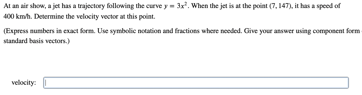 Solved At an air show, a jet has a trajectory following the | Chegg.com