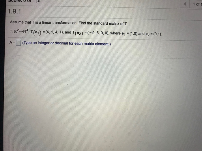 Solved Assume that T is a linear transformation. Find the | Chegg.com