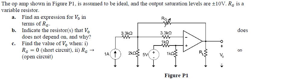 Solved a. Find an expression for V0 in terms of RG. b. | Chegg.com
